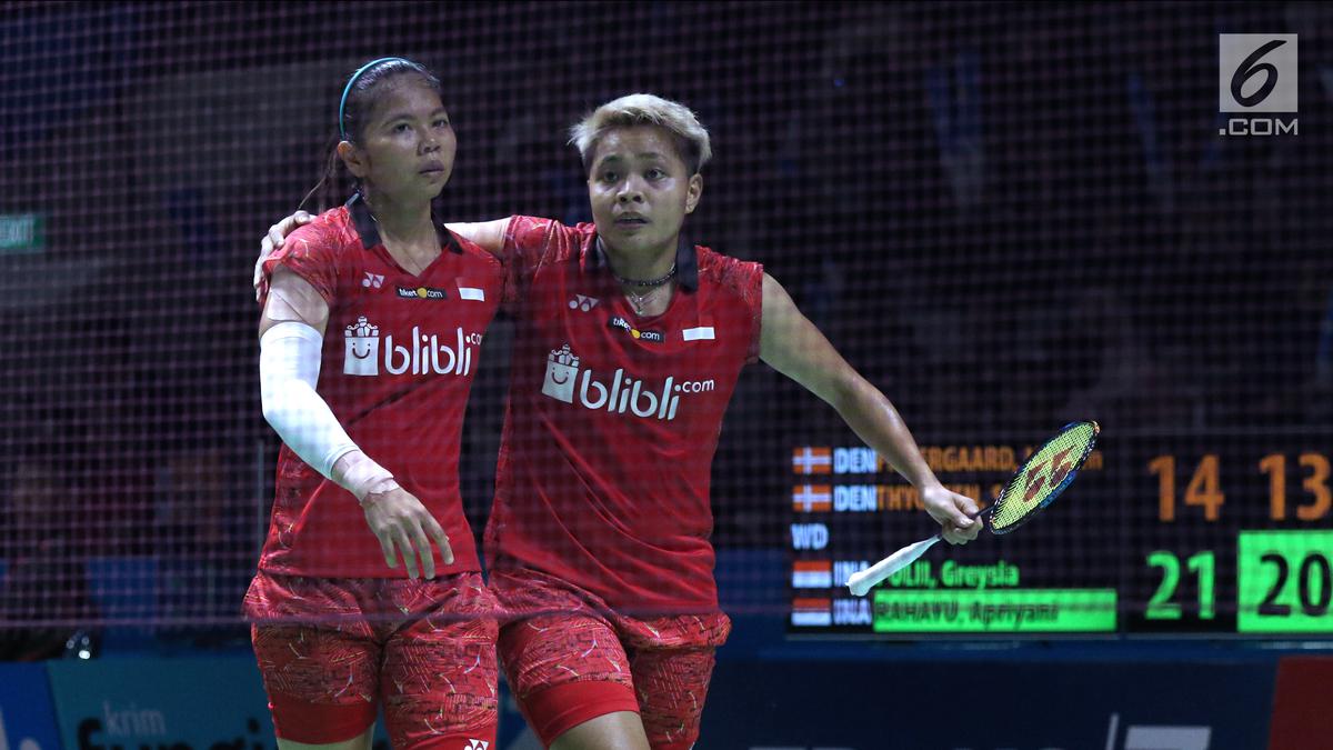 FOTO: Greysia Polii / Apriyani Rahayu Benamkan Asa Pebulu Tangkis Denmark - Foto Liputan6.com
