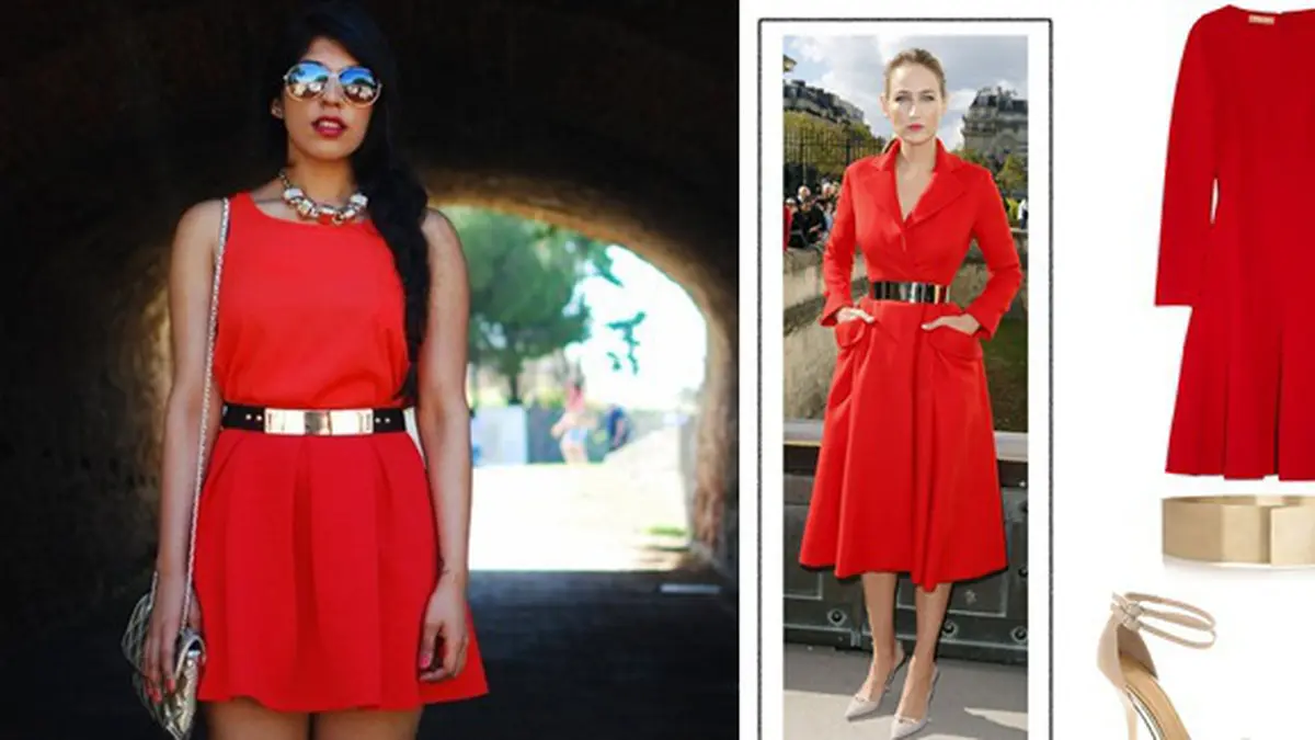 2 Inspirasi Fashion Imlek Dengan Dress Merah & Golden Belt - Beauty ...