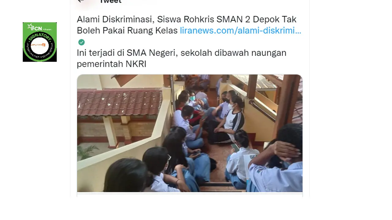 Cek Fakta: Klarifikasi Siswa Rohkris SMAN 2 Depok Alami Diskriminasi - Cek Fakta Liputan6.com