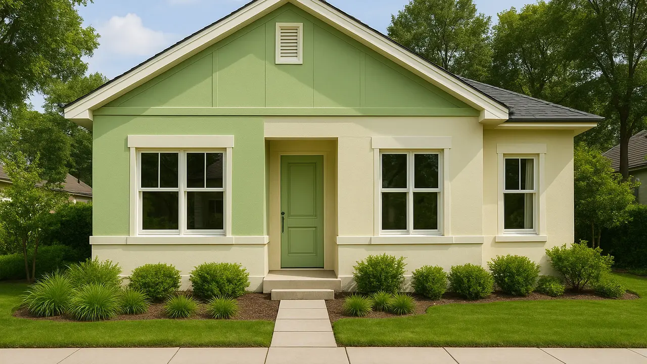 6 Inspirasi Rumah Sederhana Cat Hijau yang Mewah dan Elegan: Kombinasi ...