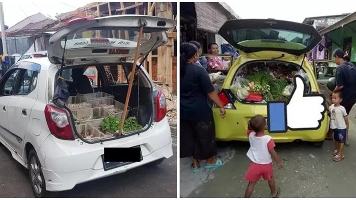 6 Potret Orang Jualan Sayur Pakai Mobil Mewah, Alih Fungsi Jadi Lapak ...