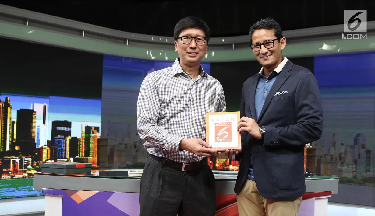FOTO: Gaya Sandiaga Uno Saat Berkunjung ke Kantor SCTV - Foto Liputan6.com