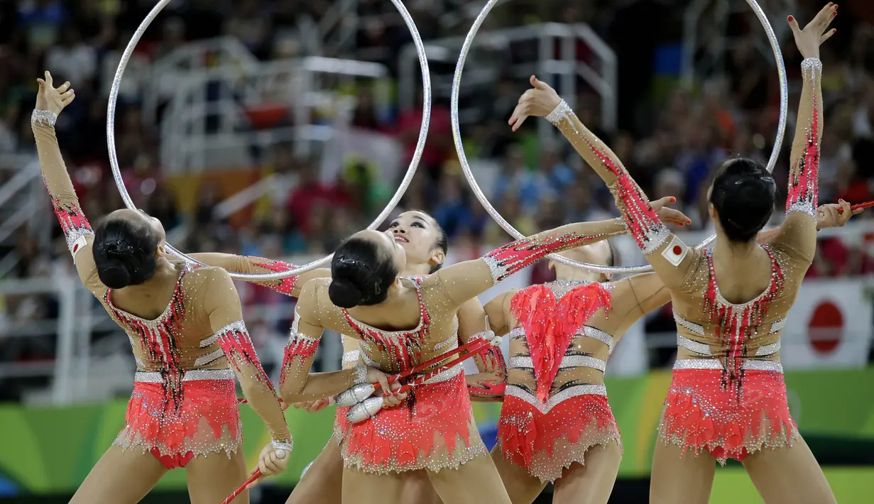 Keindahan Senam Ritmik di Olimpiade Rio 2016 - Foto Bola.com
