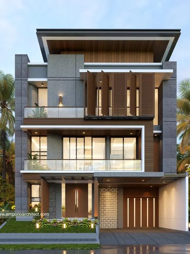 7 Desain Rumah Modern 3 Lantai dengan Rooftop, Nyaman untuk Bersantai - Citizen6 Liputan6.com
