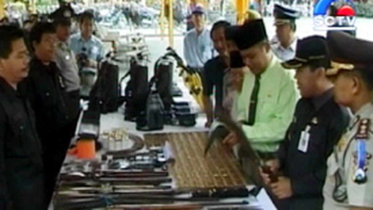 Polres Malang Menyita Puluhan Senjata Api - News Liputan6.com