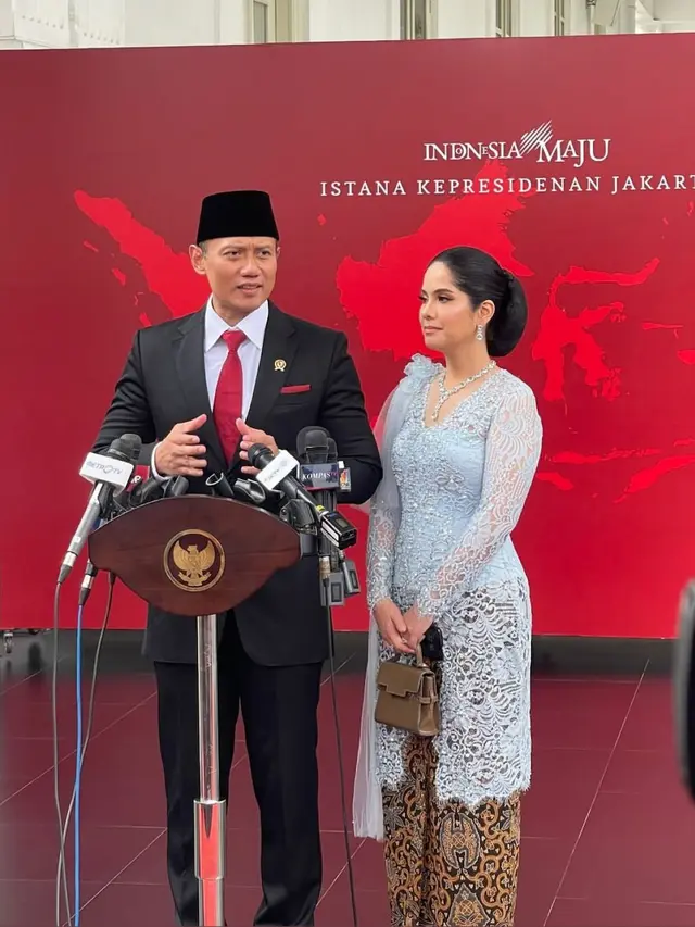 6 Potret Annisa Pohan Dampingi AHY Dilantik Jadi Menteri ATR/ BPN, Didoakan Amanah Jalankan ...