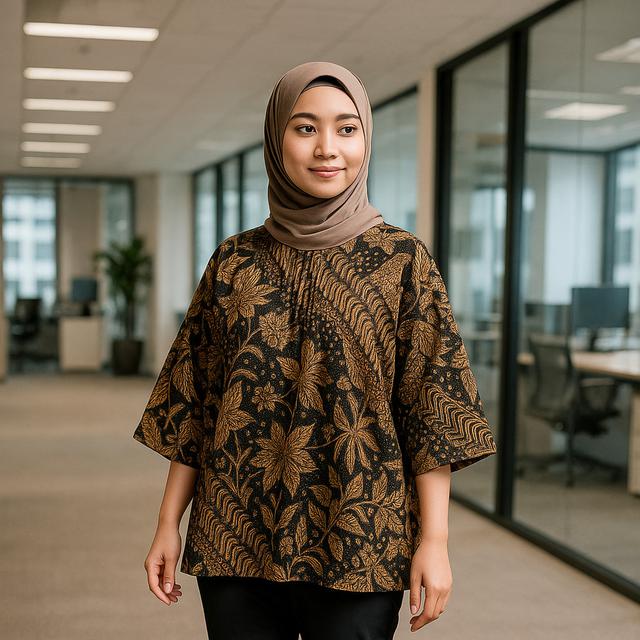 10 Model Atasan Batik Kantoran yang Elegan dan Simpel untuk Wanita ...