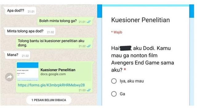 6 Chat Ajak Gebetan Nonton Film di Bioskop Ini Balasannya Tak Terduga - Hot Liputan6.com