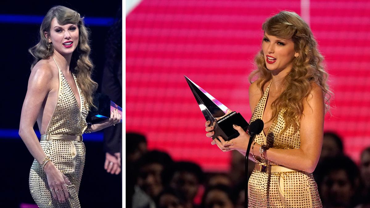 Pesona Taylor Swift Saat Raih Penghargaan di AMA 2022 - Foto Liputan6.com