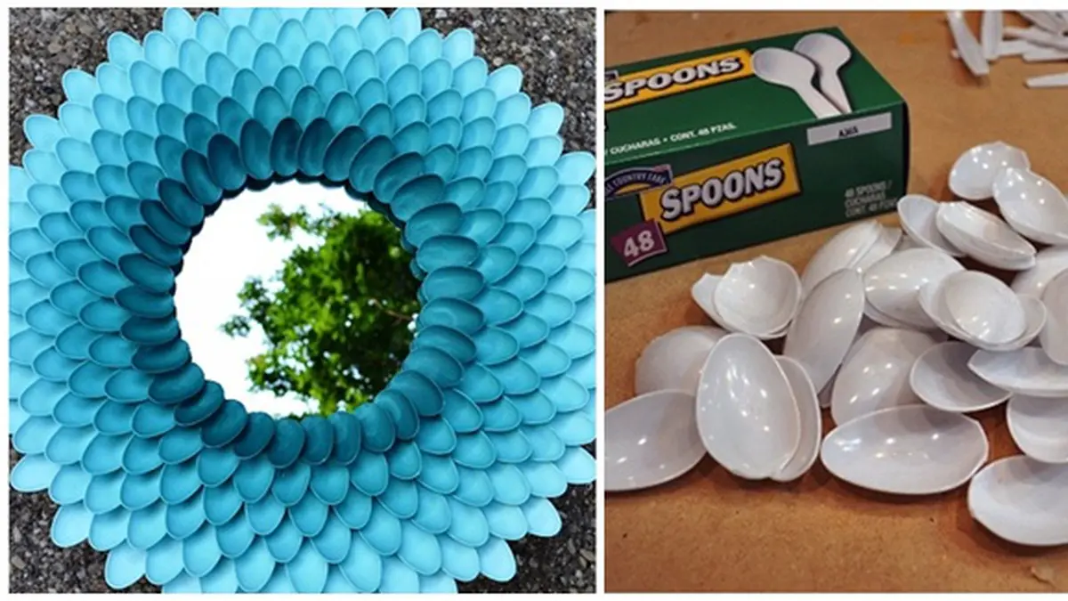 DIY: Frame Cermin Unik Dari Sendok Plastik - Photo Fimela.com