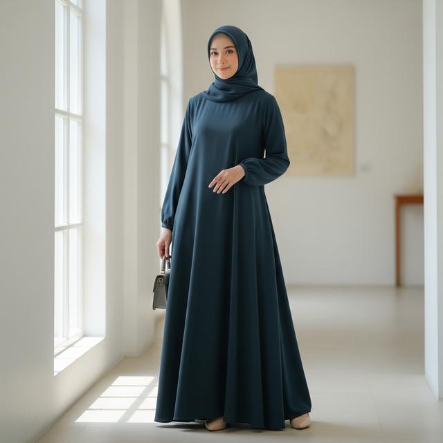 9 Inspirasi Model Abaya Gamis Polos Tapi Tetap Anggun, Elegan dan Berkelas