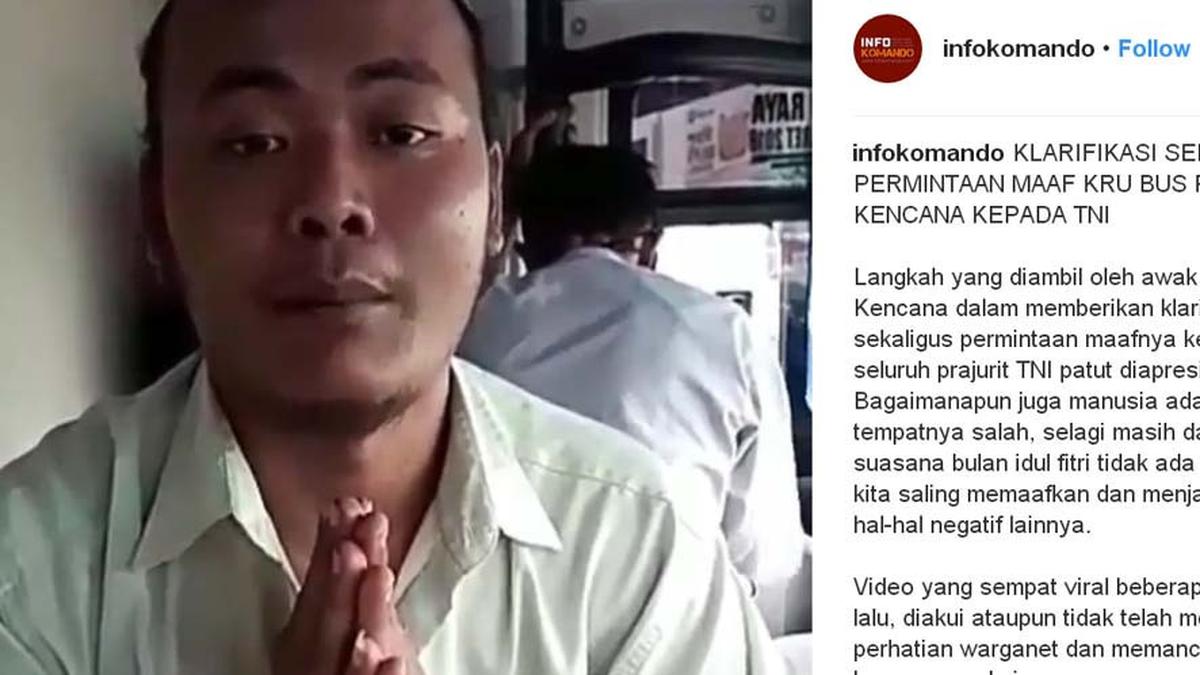 Soal Video Viral Sopir Bus vs TNI, Sopir: Masa Saya Berani Sama TNI ...