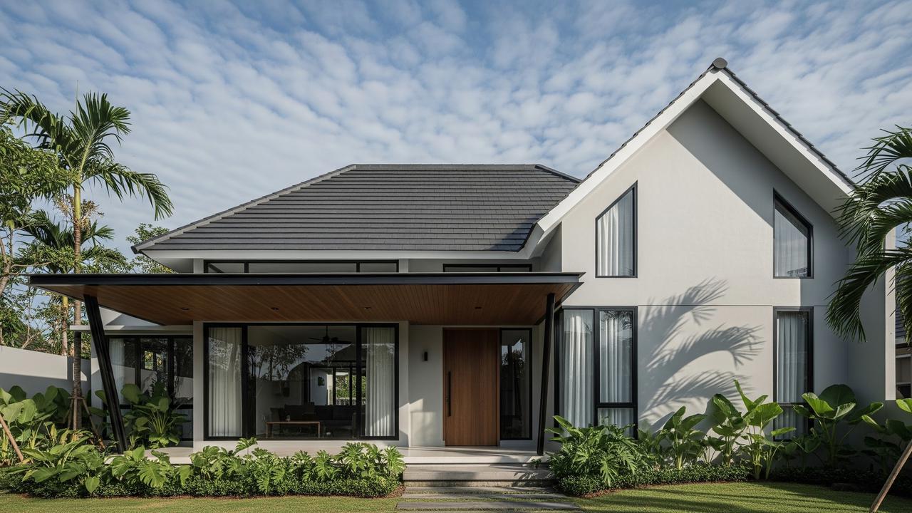 4 Model Rumah Minimalis dengan Atap Kombinasi Pelana dan Kanopi Modern ...
