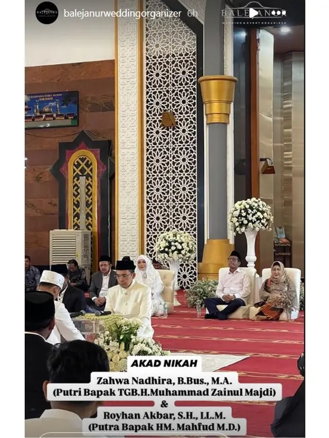 8 Momen Akad dan Resepsi Pernikahan Anak Mahfud MD dan TGB, Digelar di ...