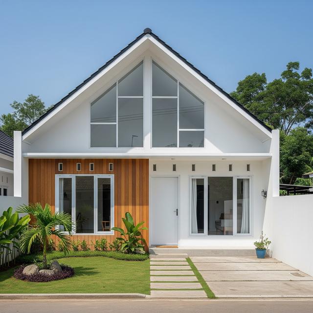 9 Model Rumah Minimalis 1 Lantai dengan Atap Tinggi dan Jendela Besar ...