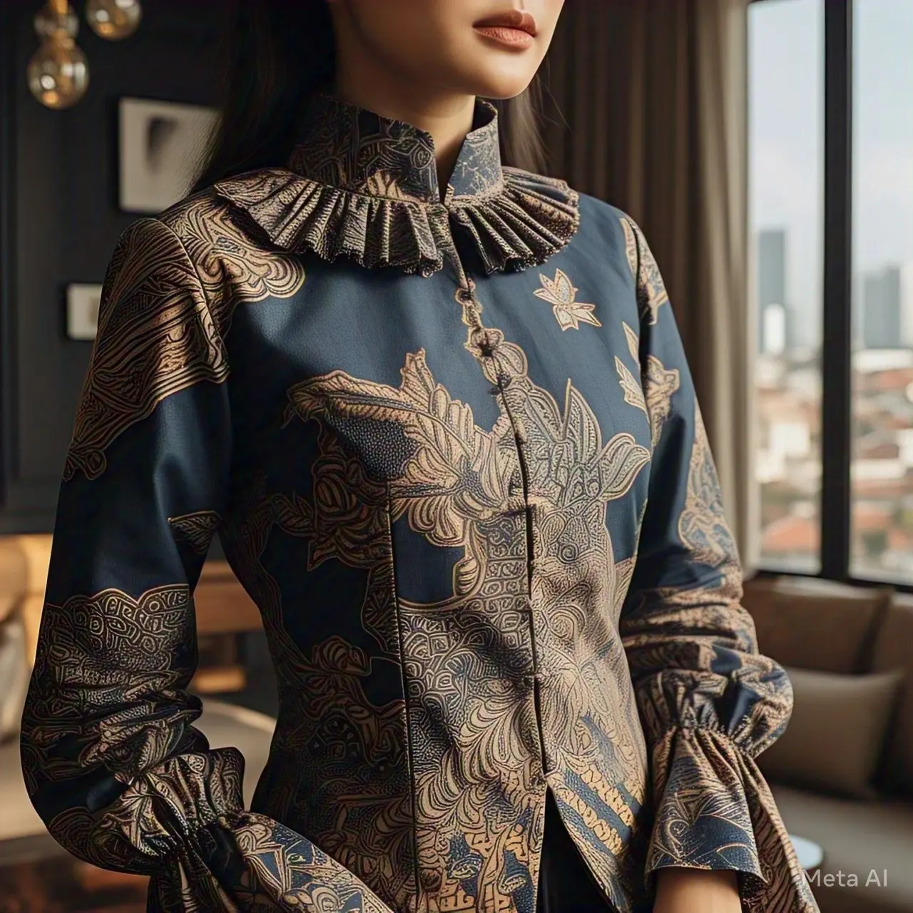 5 Model Baju Batik Atasan Wanita Lengan Panjang Modern 2025, Jadi ...