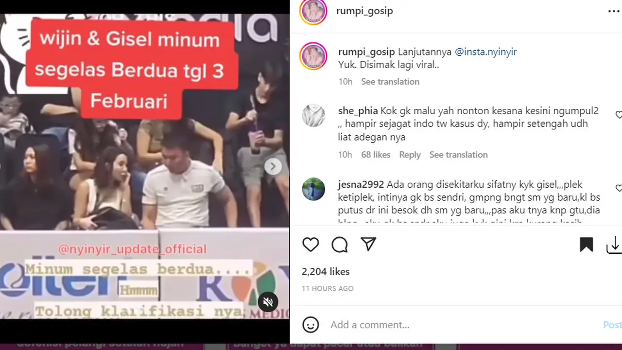 Gisella Anastasia Nonton Basket Bareng Wijin, Netter Pertanyakan Status - Entertainment Fimela.com