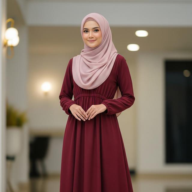 9 Model Gamis yang Menyamarkan Perut Buncit, Tampil Percaya Diri