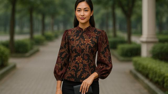 13 Model Baju Batik Lengan Bishop untuk Acara Formal 2025, Tampil Rapi ...