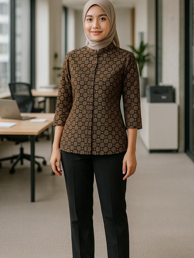 10 Model Atasan Batik Kantoran yang Elegan dan Simpel untuk Wanita ...