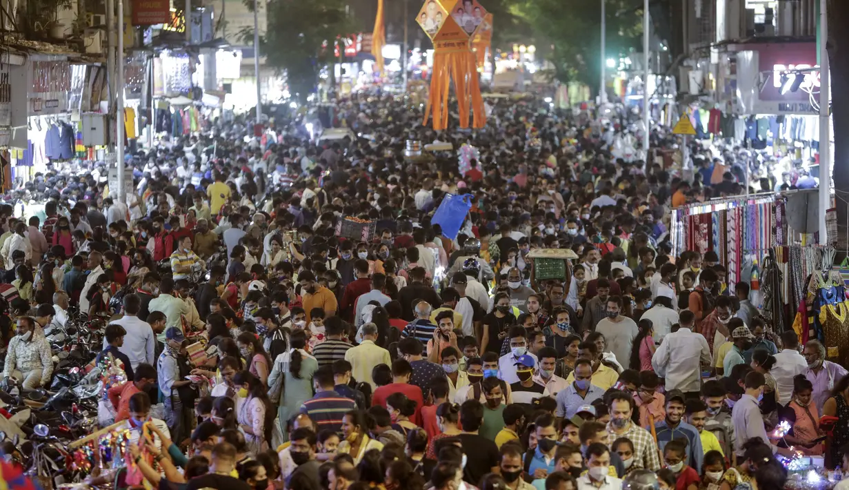 FOTO: Ramainya Pasar di India Jelang Festival Diwali - Foto Liputan6.com