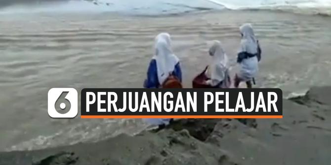 VIDEO: Perjuangan Pelajar ke Sekolah, Bertaruh Nyawa Seberangi Sungai ...