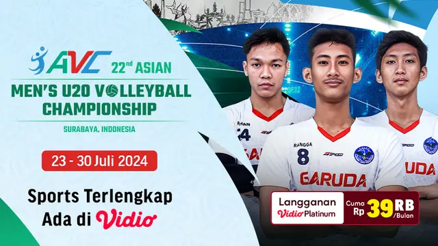 Jadwal Lengkap Voli AVC Asian Volleyball Championship Men's U20 2024 di Vidio - Bola Liputan6.com