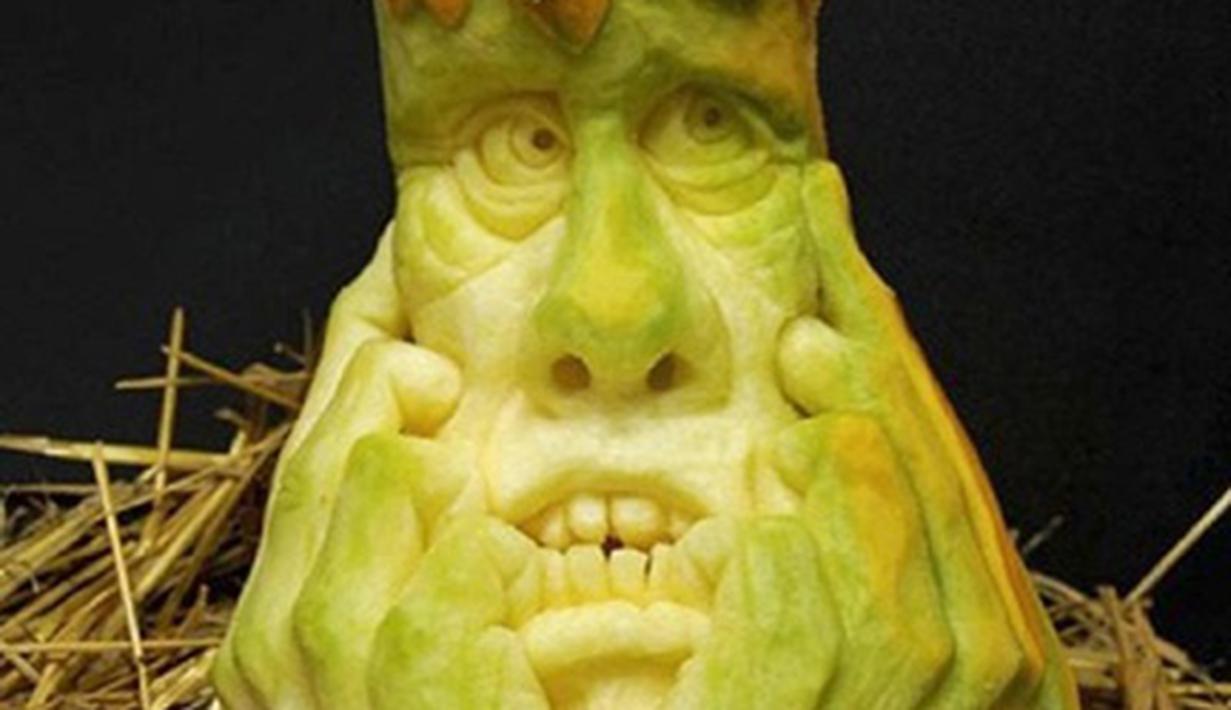 Patung Wajah Dari Labu Ini Keren Banget Tapi Juga Super Seram - Photo ...