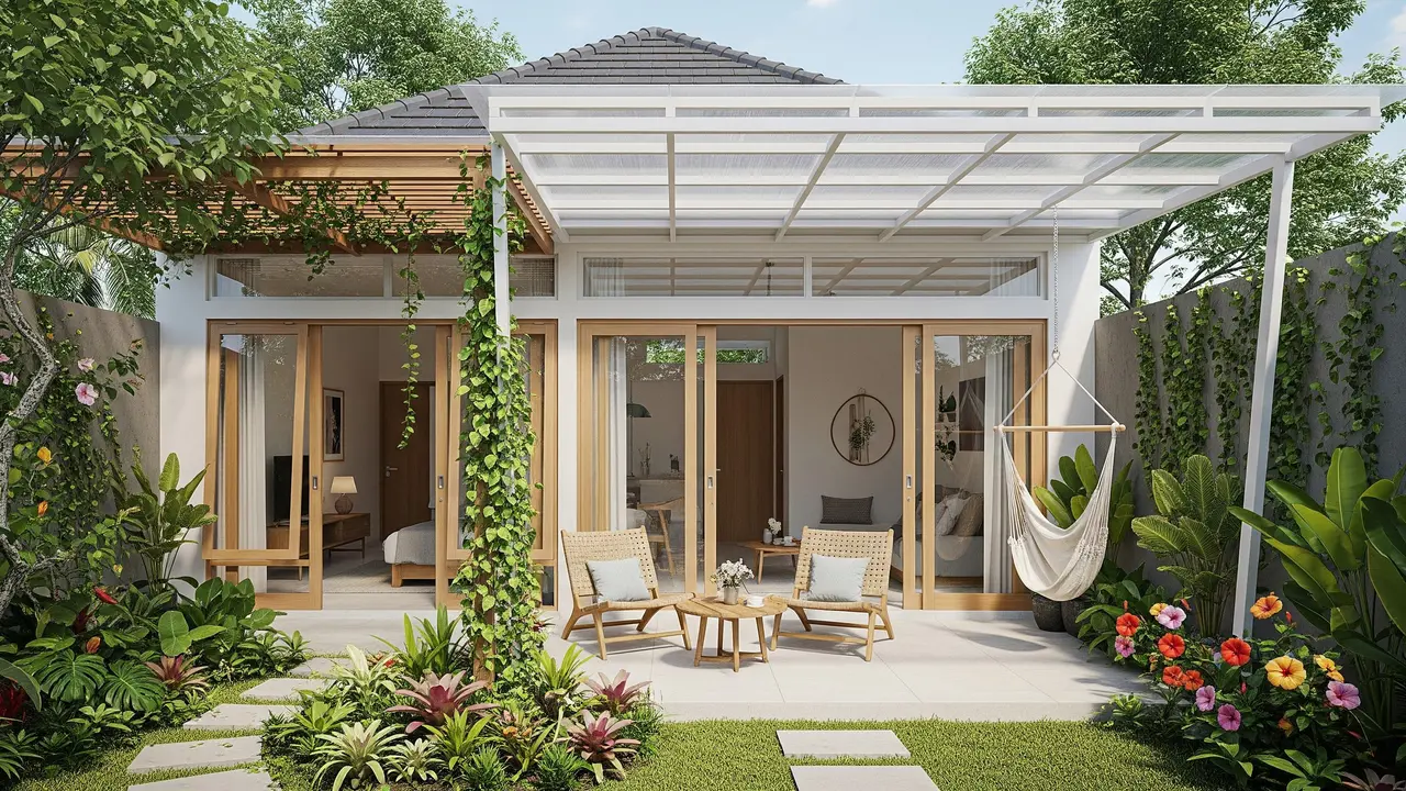 7 Inspirasi Rumah Mungil dengan Kebun dan Teras Belakang Lega untuk ...