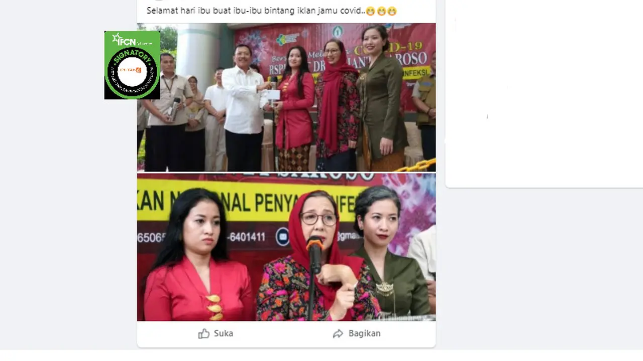 Cek Fakta: Tidak Benar Dalam Foto Ini Bintang Iklan Jamu Covid-19 - Cek ...