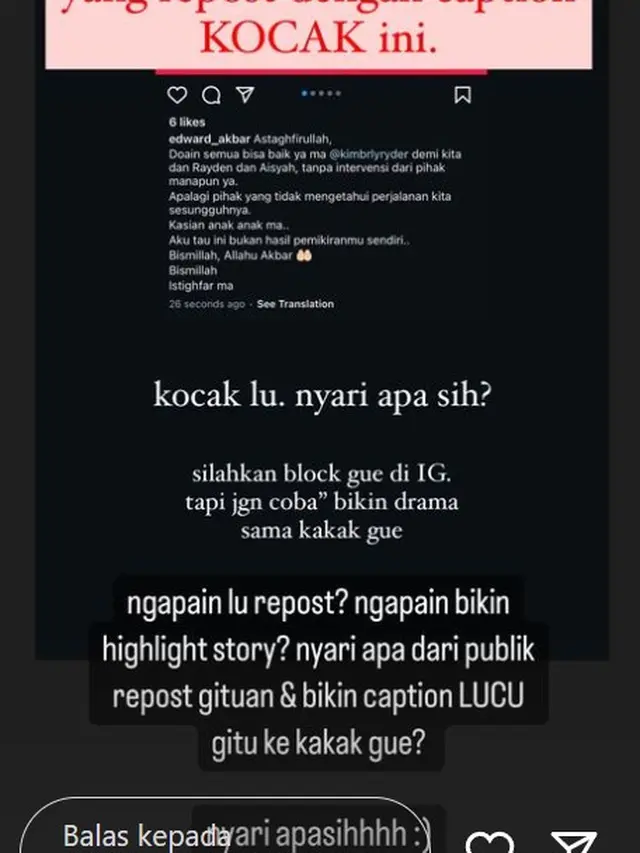 Natasha Adik Kimberly Ryder Geram Edward Akbar Curhat Soal Prahara Rumah Tangganya di Medsos ...