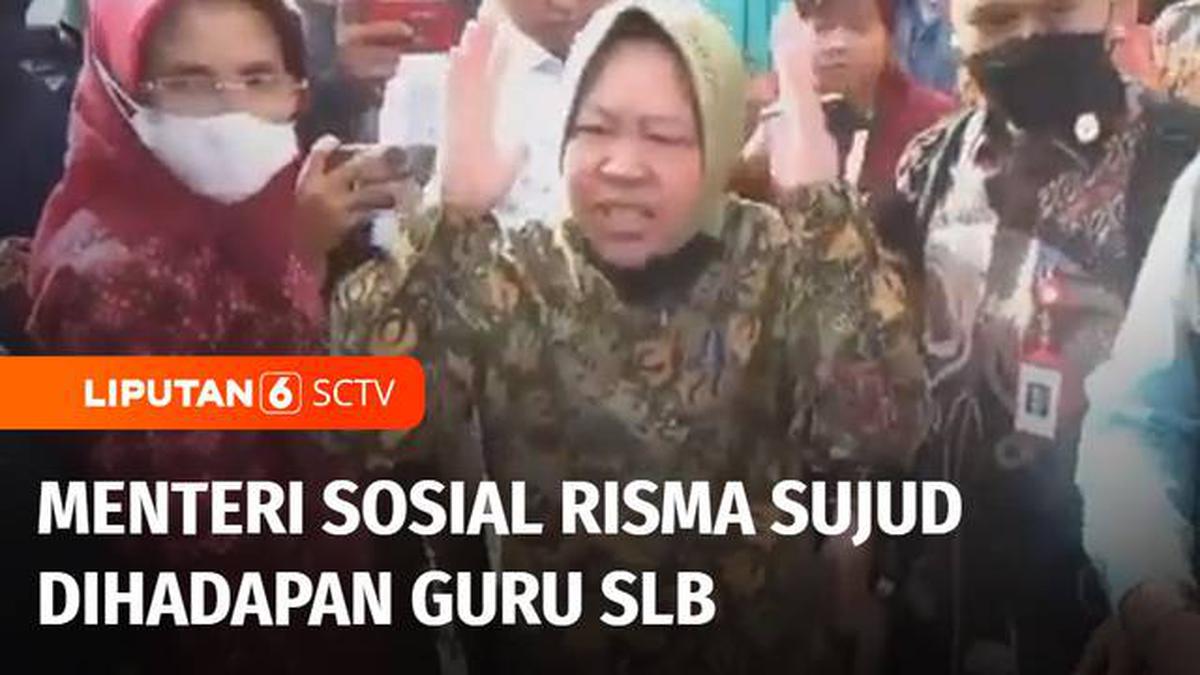 VIDEO: Mensos Risma Sujud di Depan Guru SLB Saat Debat Soal Hibah ...