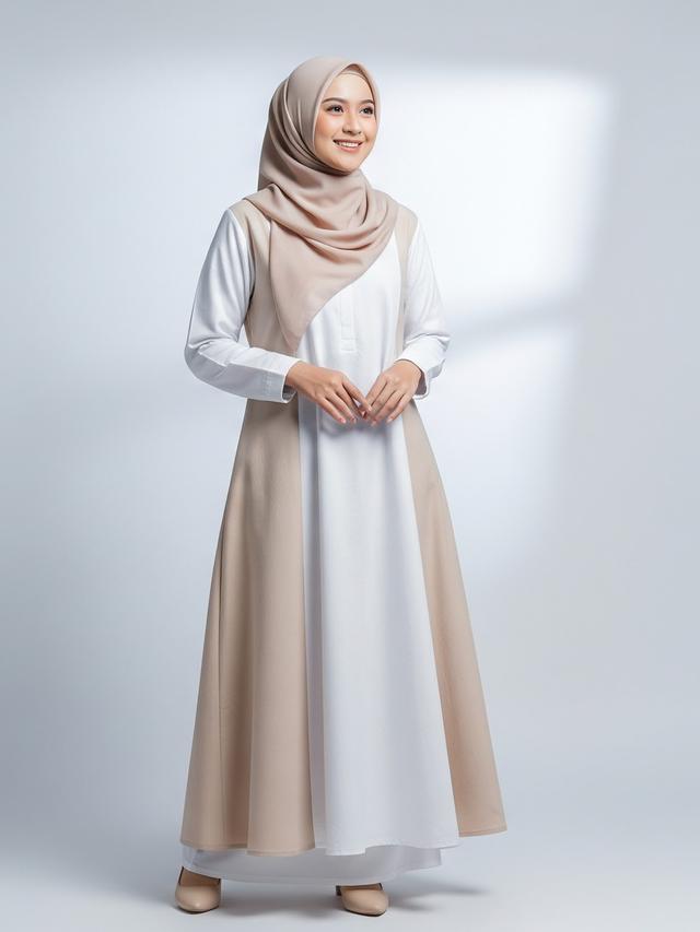 10 Model Gamis Beige & Putih Minimalis untuk Ramadan 2026