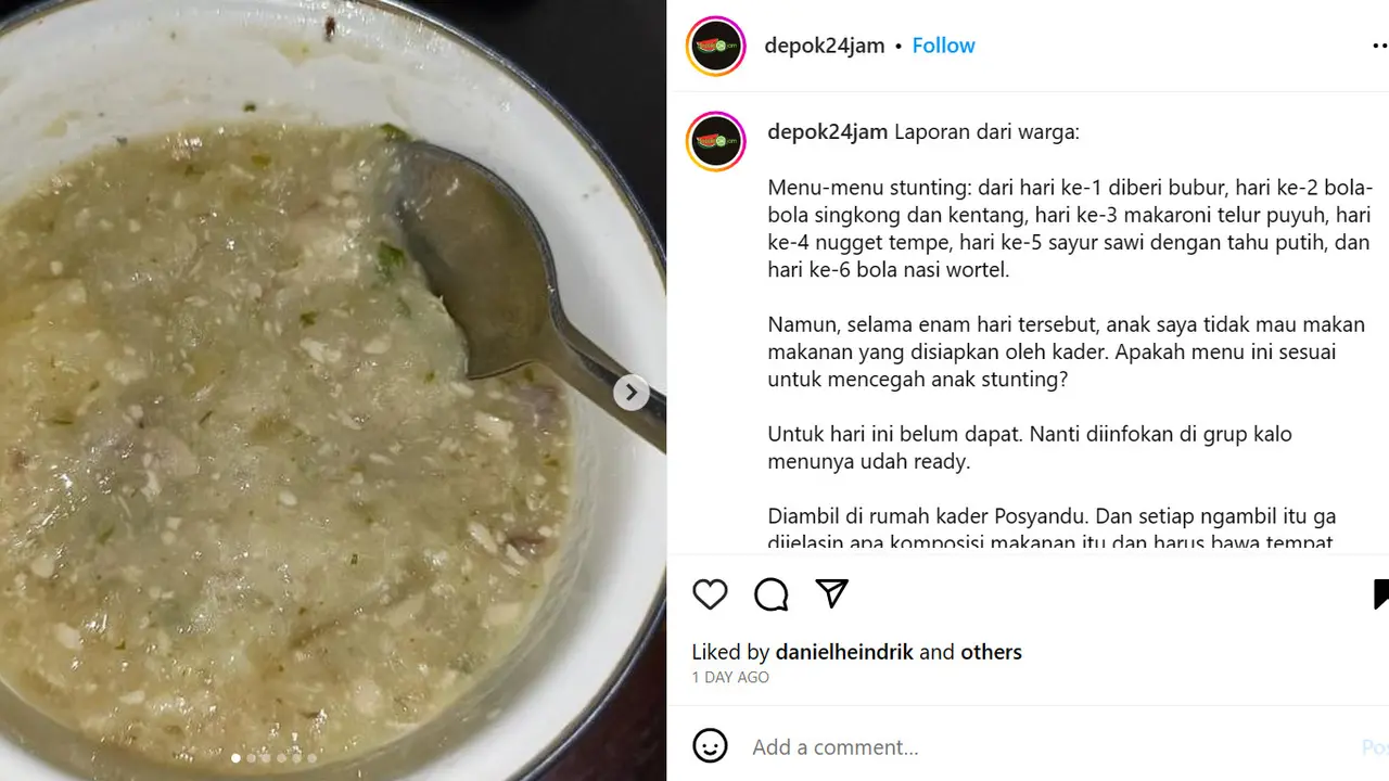 Menu Makanan Tambahan Pencegah Stunting di Kota Depok Viral, Begini ...