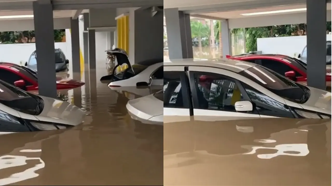 6 Potret Rumah Parto yang Kebanjiran, Koleksi Mobil Mewahnya Terendam ...