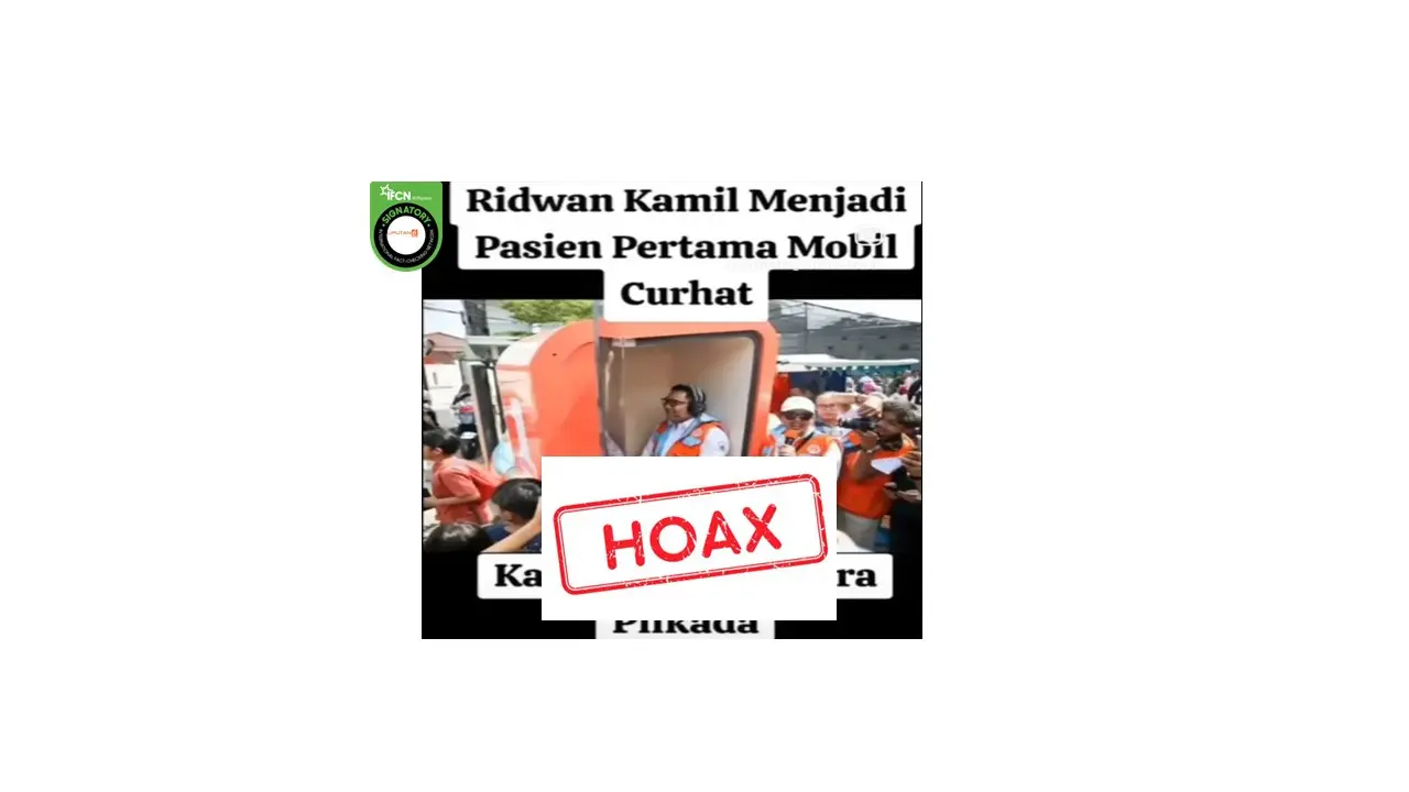Cek Fakta: Hoaks Foto Ridwan Kamil Jadi Pasien Pertama Mobil Curhat Usai Kalah Pilkada 2024 ...