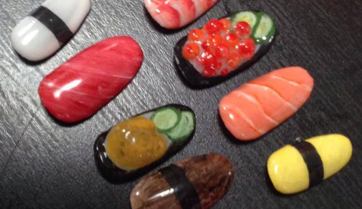 Berbagai Nail Art Sushi Yang Bikin Ngiler - Photo Fimela.com