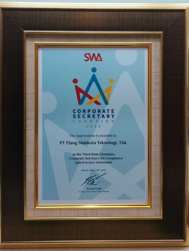 EMTEK Sabet Penghargaan dalam Corporate Secretary Champion 2023 - Ragam ...