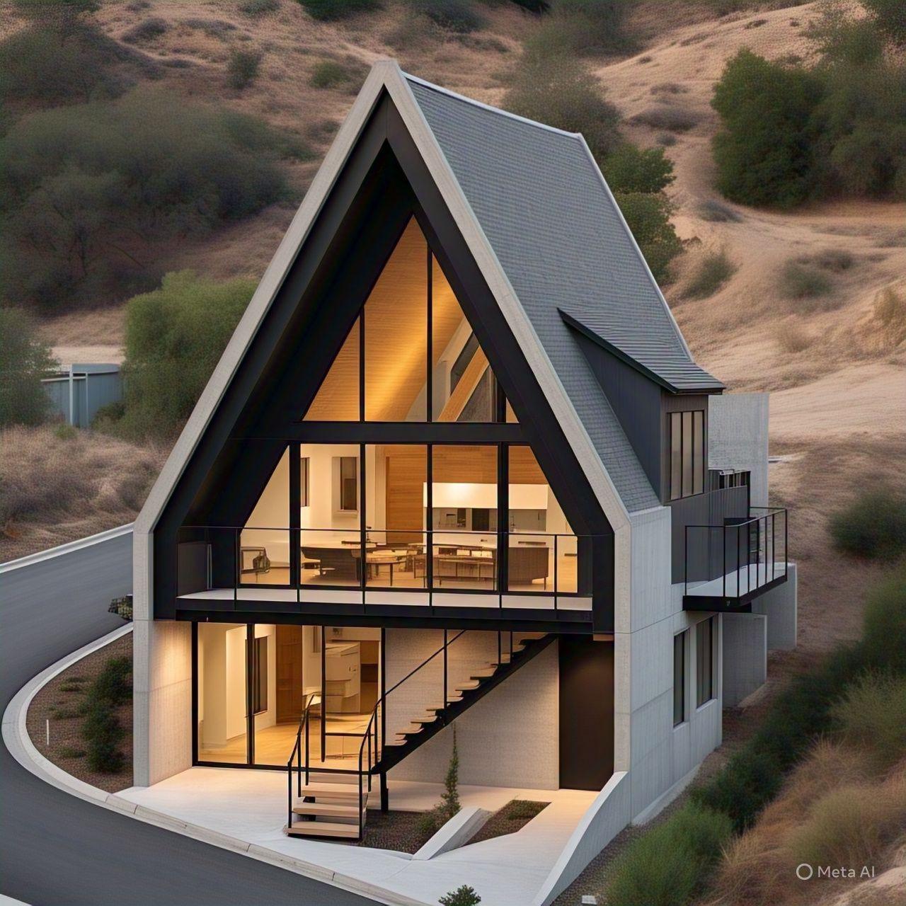 17 Model Rumah 2 Lantai Atap Segitiga Modern Terpopuler 2025, Sederhana ...