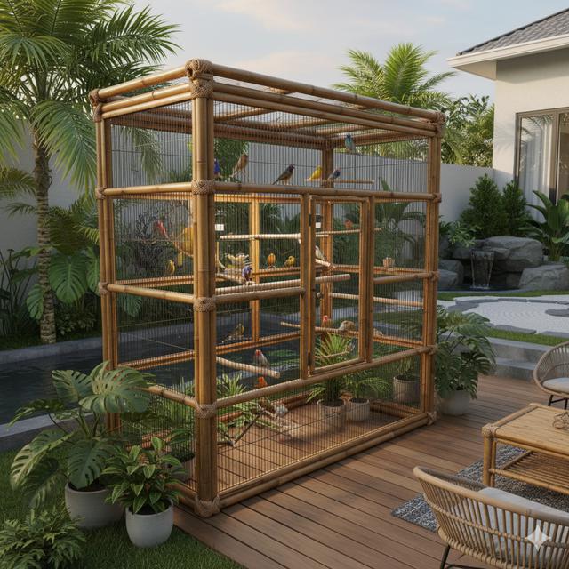 8 Inspirasi Aviary Burung Kecil di Teras Rumah yang Natural Tapi Tetap ...