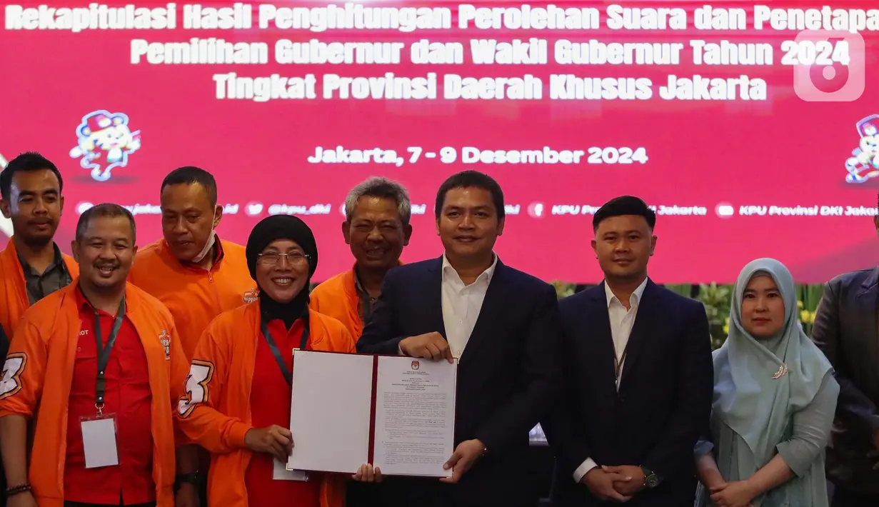 KPU DKI Jakarta Tetapkan Pramono Anung-Rano Karno Unggul di Pilkada Jakarta 2024 - Foto Liputan6.com