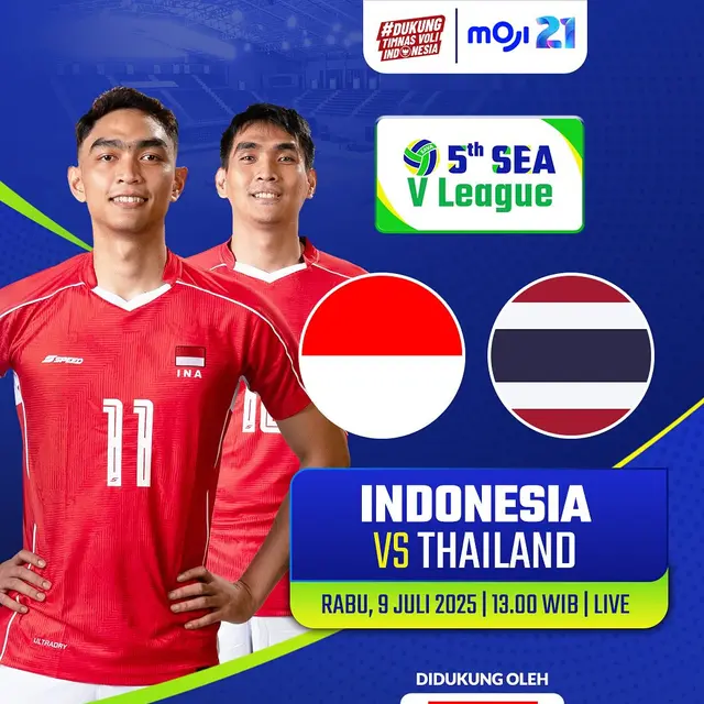 Link Live Streaming SEA V League 2025 Indonesia vs Thailand, Sebentar Lagi Tayang di Vidio ...