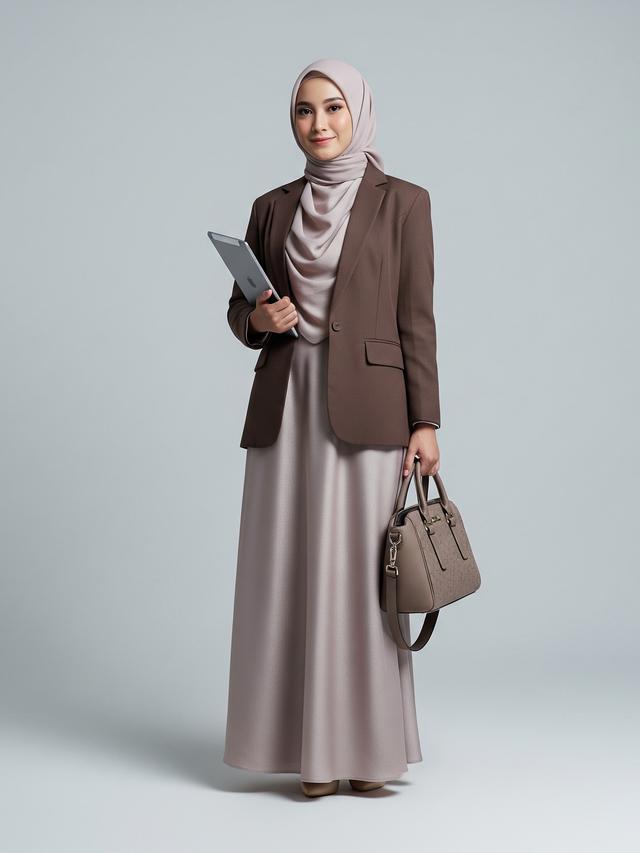 8 Model Gamis Blazer Modern untuk Pekerja Kantor dengan Mobilitas ...