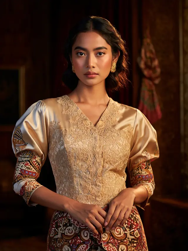 9 Model Brokat Kombinasi Satin Lengan Puff 2025, Elegan untuk Segala ...