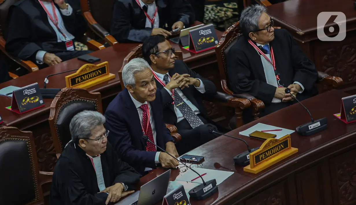 Anies-Cak Imin dan Ganjar-Mahfud Hadiri Sidang Putusan Sengketa Pilpres 2024 - Foto Liputan6.com