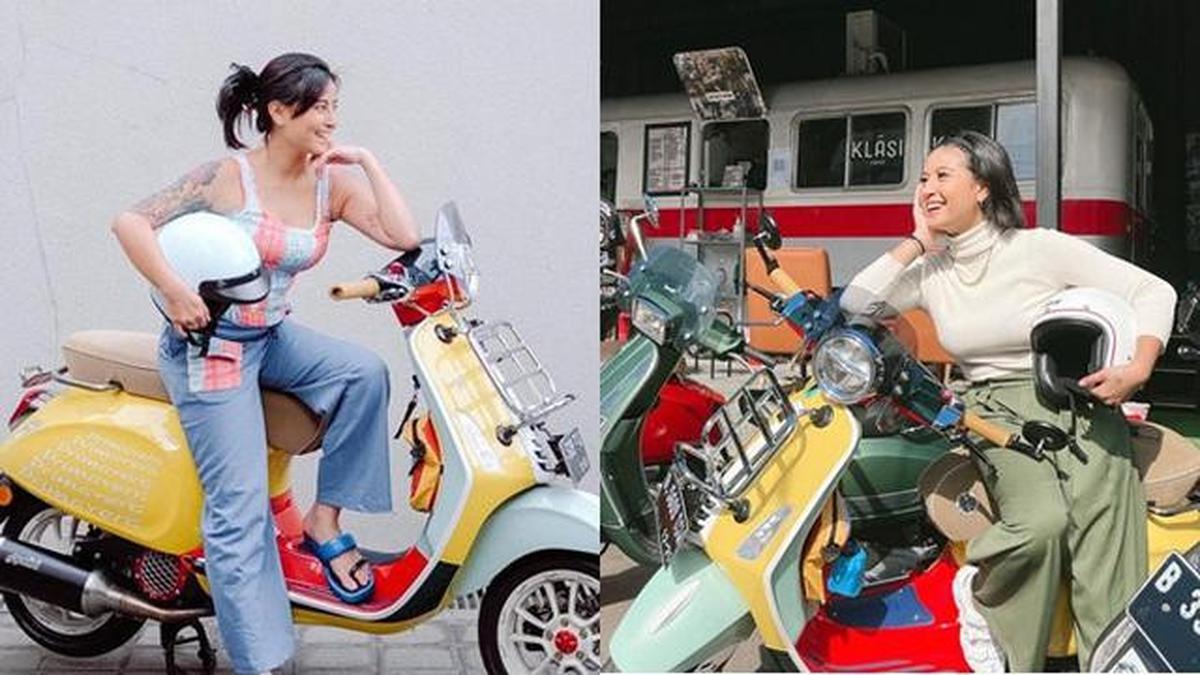 Kumpulan Potret Cantik Awkarin Naik Vespa Klasik - Otomotif Liputan6.com