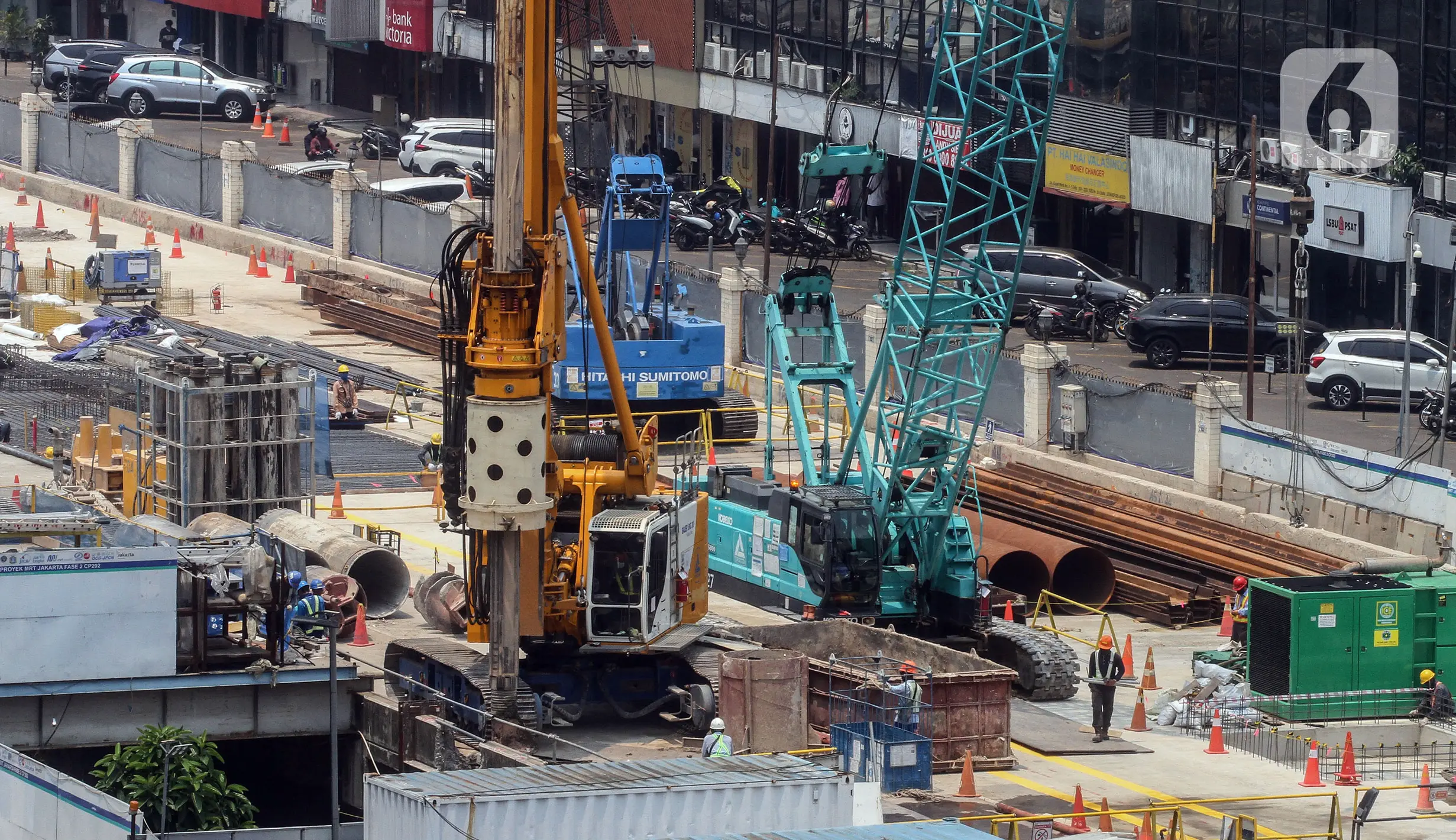 Progres Pembangunan MRT Jakarta Fase 2A Bundaran HI-Kota - Foto Liputan6.com