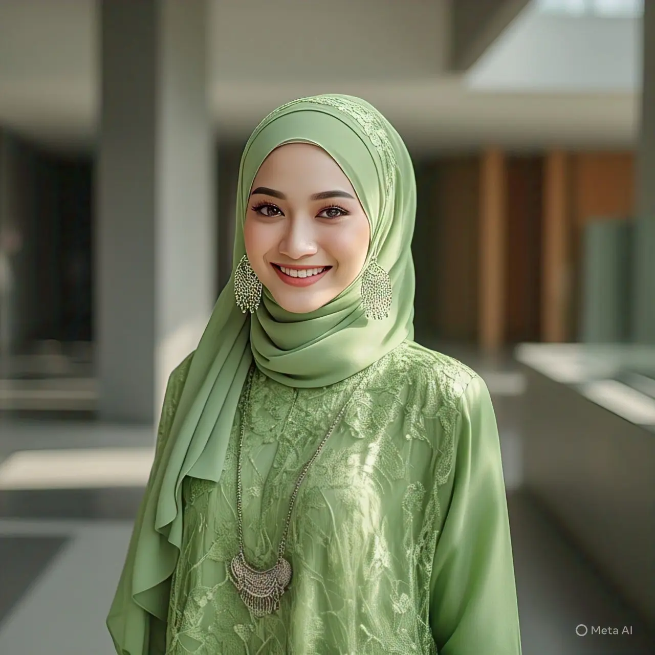 5 Inspirasi Baju Seragam Kondangan Hijab Warna Hijau, Adem dan Modis - Hot Liputan6.com