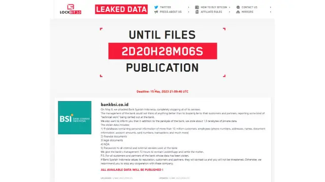 1,5 TB Data BSI Dicuri Ransomware LockBit: Data Karyawan dan Nasabah ...
