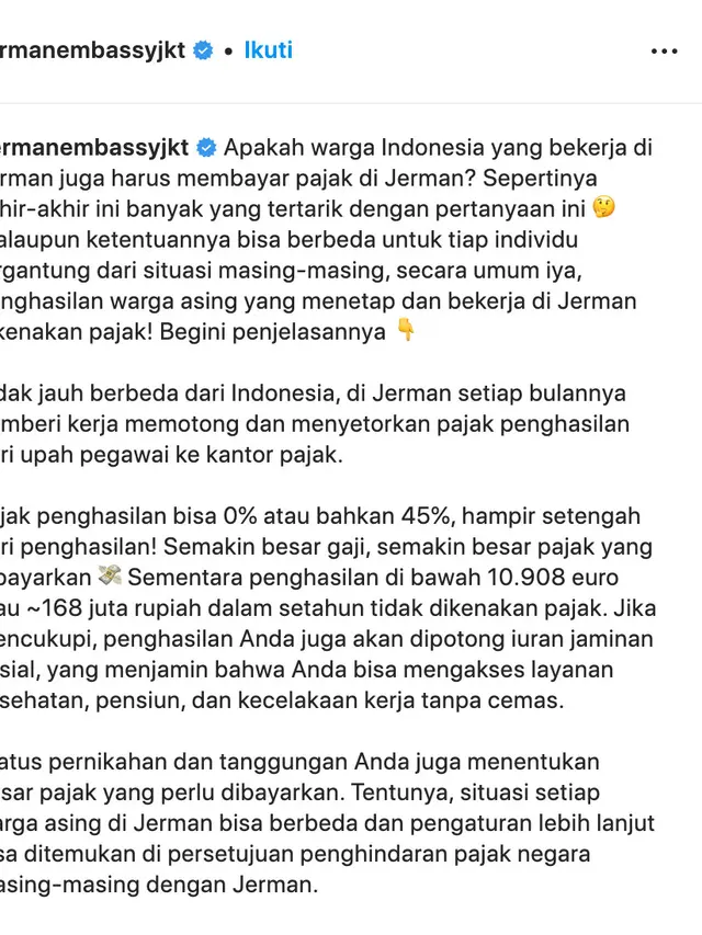 Kedubes Jerman Bahas WNI Kerja di Negeri Panser Bayar Pajak, Buntut ...